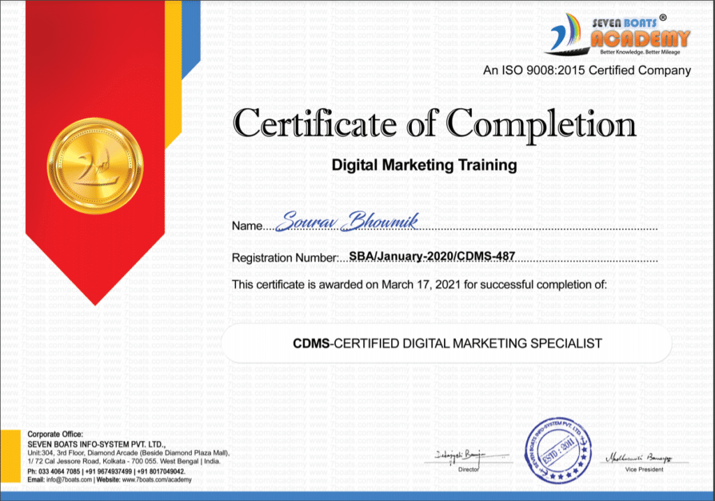 Seven Boats Academy's Digital Marketing Certifications