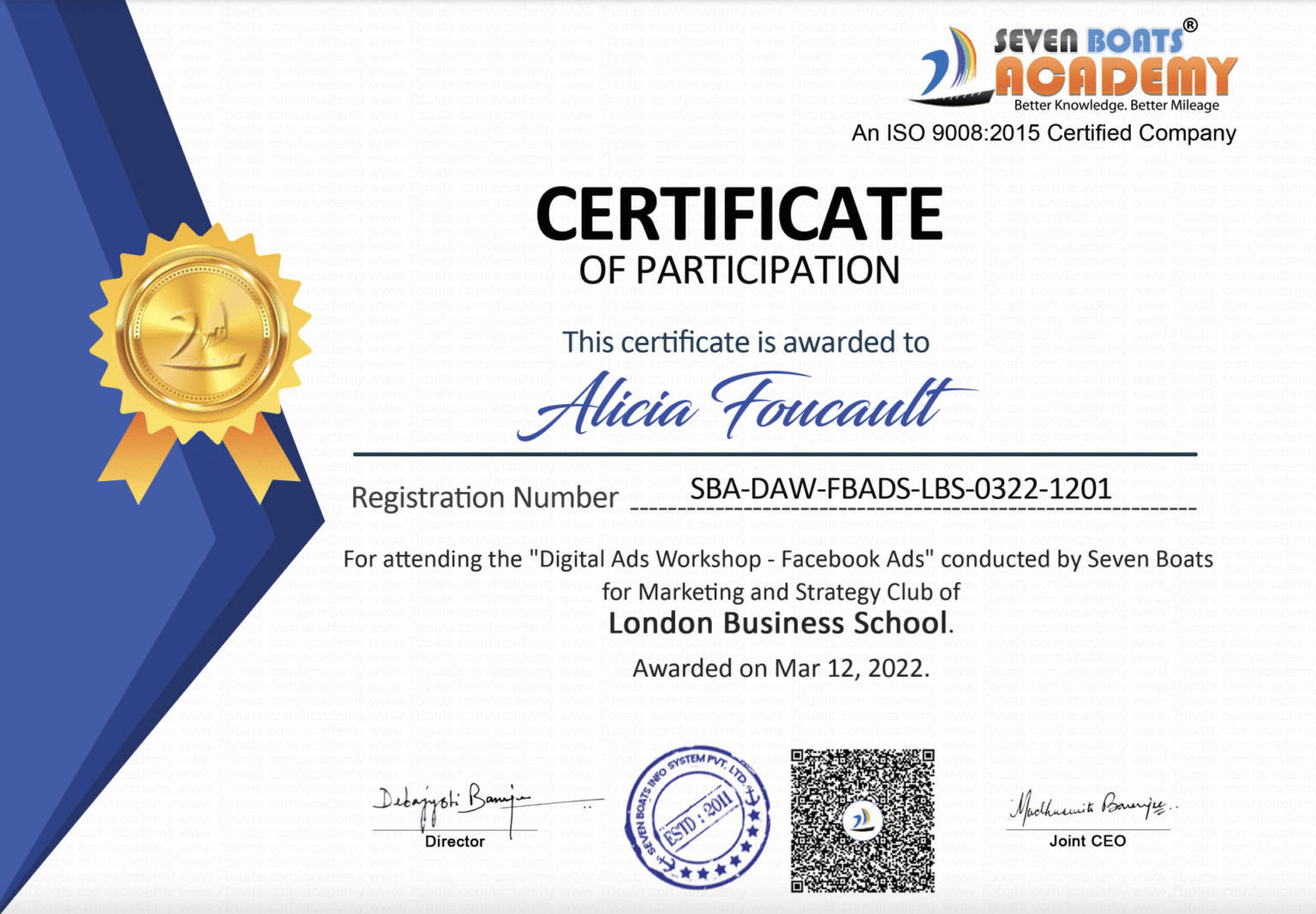 Seven Boats Academy's Digital Marketing Certifications