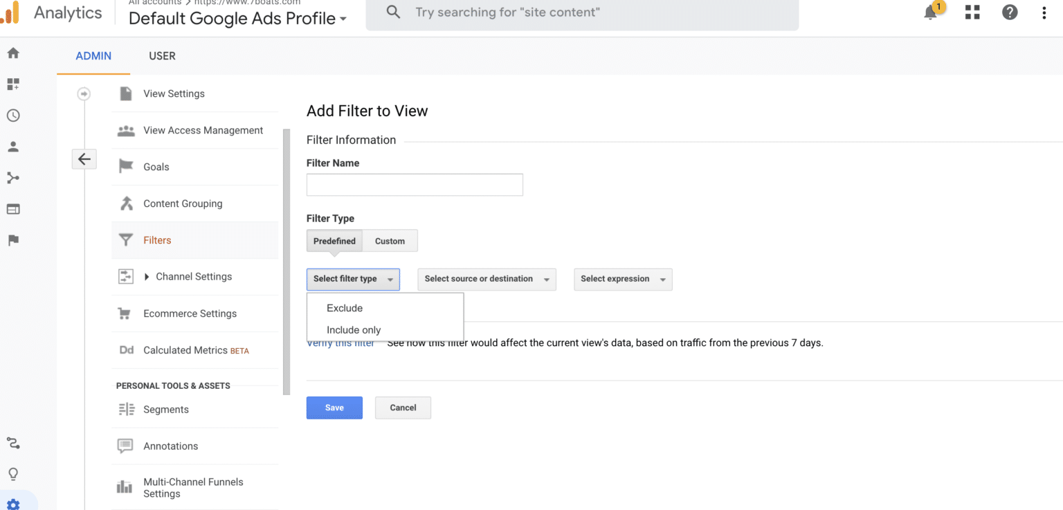 Complete Guide To Google Analytics Filters - Seven Boats Academy